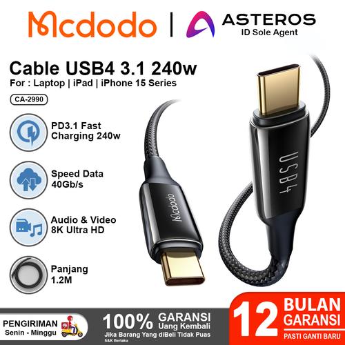 Promo MCDODO Kabel USB 4 Type C to Type C Thunderbolt 40Gbps 8K Fast 240w - Jakarta Pusat ...