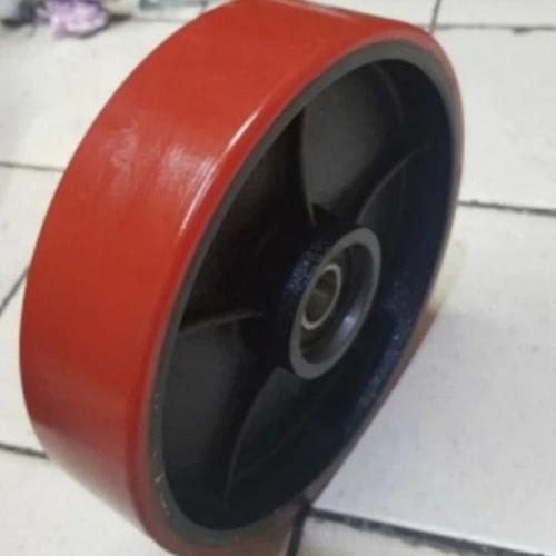 Jual Roda Hand Pallet 200x50 PU Red / roda depan hand pallet - Kota ...