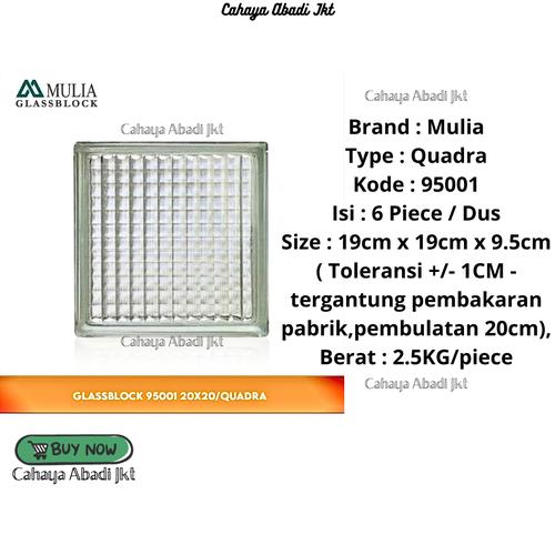 Jual Glassblock / Glass block / Glassblok Mulia Quadra 95001 - Jakarta ...