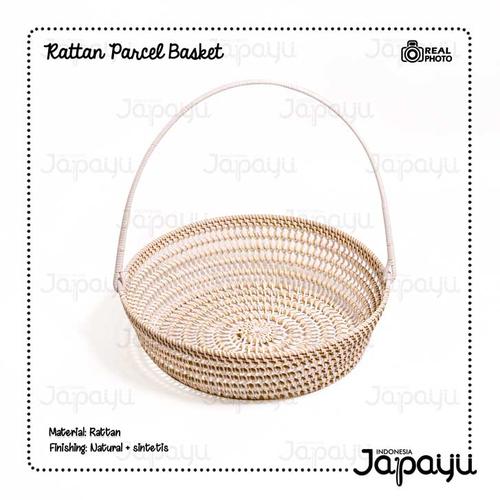 Jual Keranjang Parsel Anyaman Rotan Round Rattan Parcel Basket Tray ...
