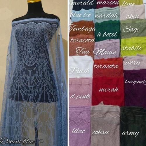Jual Kain Brokat Chantilly, Brokat Chantily lace panel, Santily Sage ...