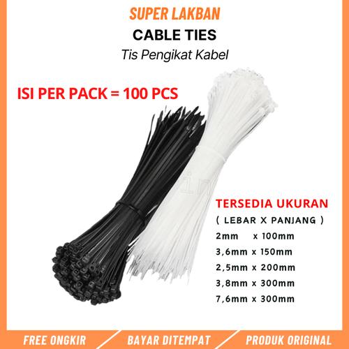 Jual Kabel Tis Pengikat Kabel Kuat Cable Tie Bermacam Ukuran Putih ...