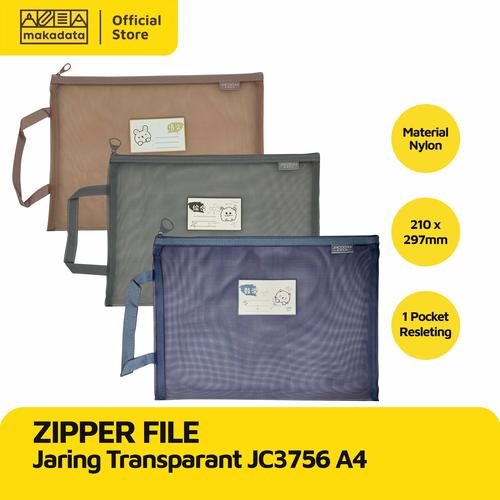 Jual ZIP FILE | ZIPPER FILE | DOCUMENT BAG JARING TRANSPARAN A4 3756 ...