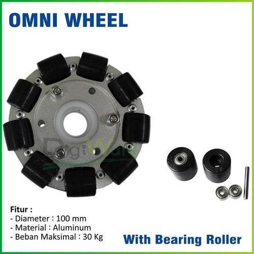 Jual Roda Omni Wheel 100mm Double Aluminium with Bearing Rollers ...
