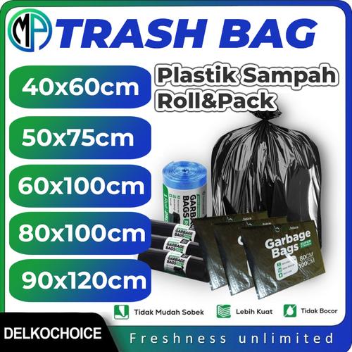 Jual Kantong Plastik Sampah (Trash Bag) Roll dan Pack Satuan Hitam dan ...