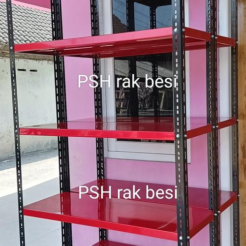 Jual rak besi siku kuat tebal rapi praktis knockdown serbaguna - Abu ...