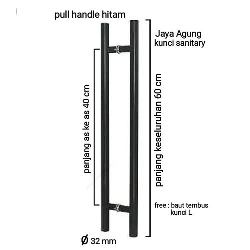 Jual Pull Handle Pipa Bulat Hitam 60cm/ Tarikan Pintu Bulat Hitam ...