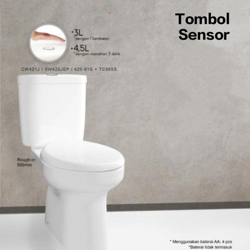Jual Closet Toto CW421J/SW420JP/420-8 SENSOR/Kloset Duduk Dual Flush CW ...