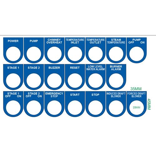 Jual Label Panel Lsitrik 25mm biru custom pilot lamp push button ...