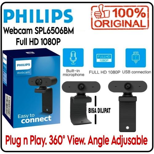 Jual PHILIPS WEBCAM FULL HD 1080P SPL6506BM ORIGINAL USB PNP 360 ROTATE ...