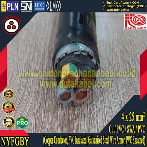 Jual Kabel NYFGBY 4x25 mm2 KABELINDO /NYRGBY 4 x 25 mm2/4x25mm2/4x25 ...