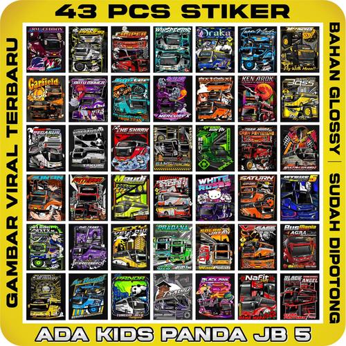 Promo 42Pcs STICKER Bus Basuri ( SUDAH DI POTONG ) (42pcs gambar beda ...