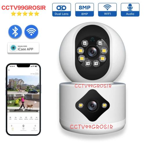 Jual ICSEE Dual Lens IP Camera CCTV Wifi Indoor Smart Kamera CCTV Zoom ...