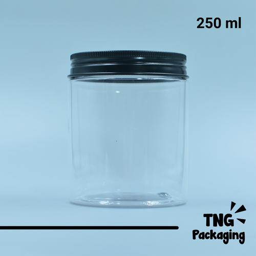 Jual Toples Plastik Tebal 250ml Jar Plastik PET Tutup Aluminium Hitam ...