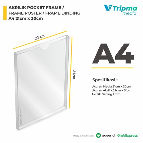 Jual Acrylic Pocket Frame / Akrilik Frame Dinding Tebal - A4 - Kota ...