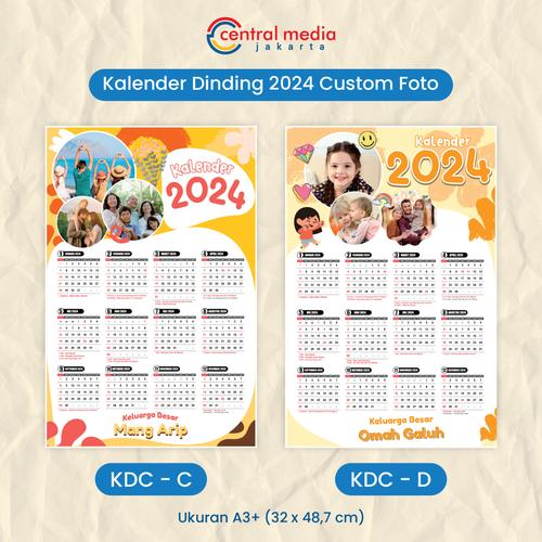 Jual Cetak Kalender Dinding 2024 Custom Foto AC260 Jepit Kaleng ...