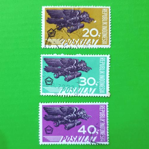 Jual Prangko INDONESIA. POS KILAT 1969 • GARUDA. Set lengkap (3v) used ...