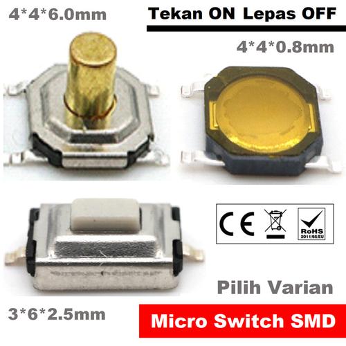 Jual SMD Micro Tactile Momentary Push Button Switch Saklar Mini Tekan ...