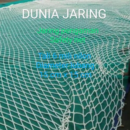 Jual jaring pengaman safety net bahan nilon 6 mili lubang 15 cm x 15 cm ...