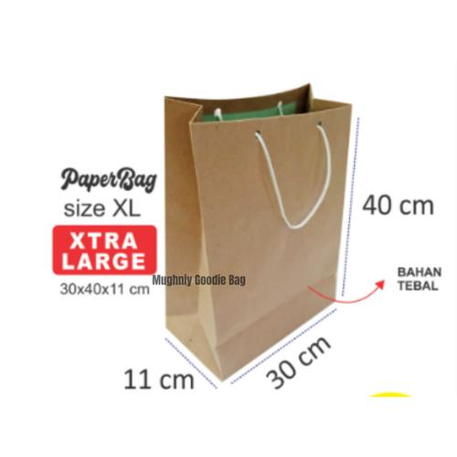 Promo Paper Bag Polos Coklat uk 30x40/ Shopping Bag / kantong kertas ...