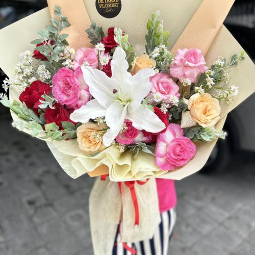 Jual buket bunga segar lily putih Pengiriman Hny seputaran Bali INSTANT ...