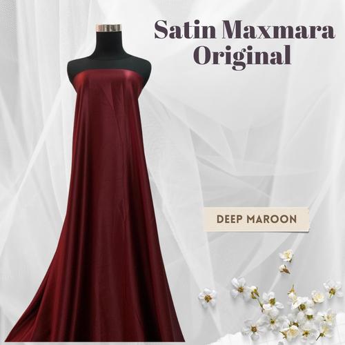 Jual Kain Satin Saten Silk Pure Maxmaraa Warna Merah Maroon Tua ...