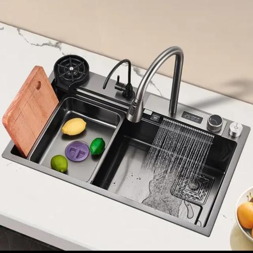 Jual Kitchen sink Luxury 7545 black kran piano 2 black nano/ kitchen ...