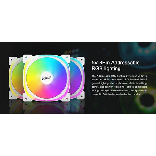 Jual PCCOOLER Cooler Fan Case EF120 ARGB - Fan Casing 12cm - Putih ...