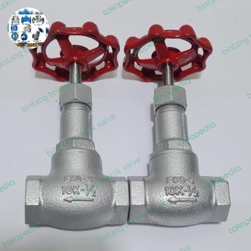 Jual globe valve kitz 1 1/2" inch fcd-s DN40 JIS 10K cast iron steam ...