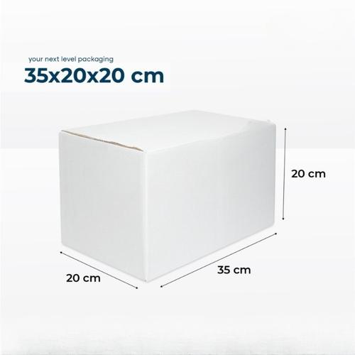Jual kardus packing dus oleh-oleh box karton putih polos 35x20x20 cm ...