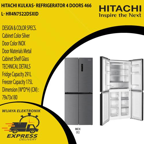 Promo HITACHI HR4N7522DSXID KULKAS SIDE BY SIDE 4 PINTU 466 LITER ...