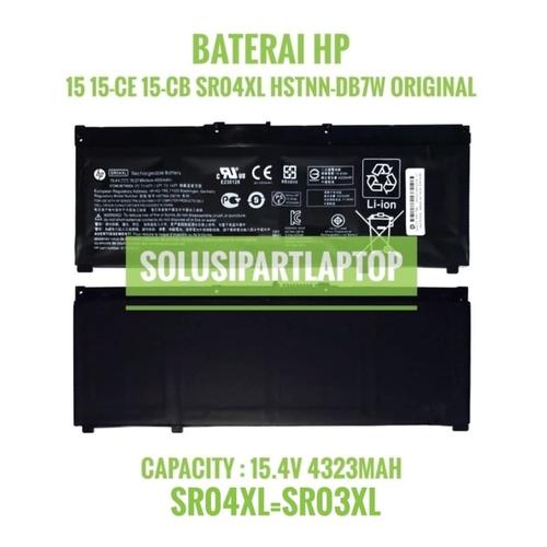 Jual BATERAI HP OMEN 15 15-CE 15-CB SR04 SR04XL 4550 HSTNN-DB7W ORIGINAL - SR04-SR03 ORI - Kota ...