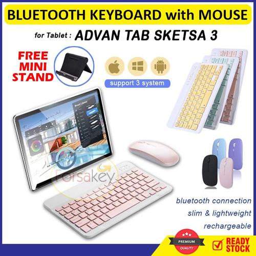 Jual Advan Tab Sketsa 3 10.1" 2023 Wireless Bluetooth Keyboard Mouse ...
