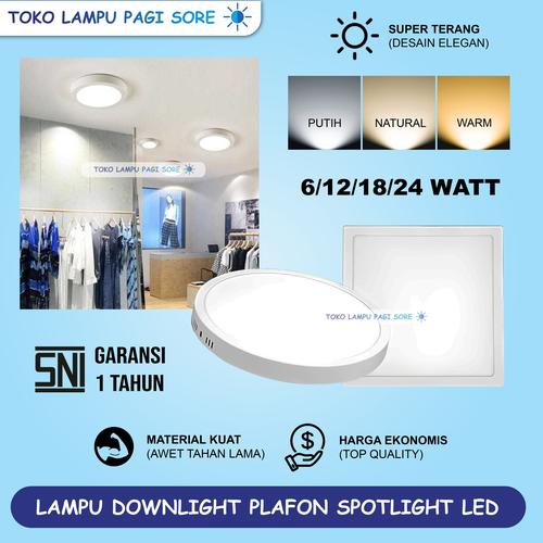 Jual Lampu Downlight Panel Tempel Plafon 6W 12W 18W LED Outbow Bulat ...