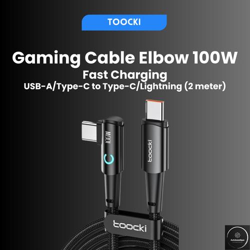 Jual TOOCKI Kabel Data Gaming 90 Degree Elbow Fast Charging PD 100W LED ...
