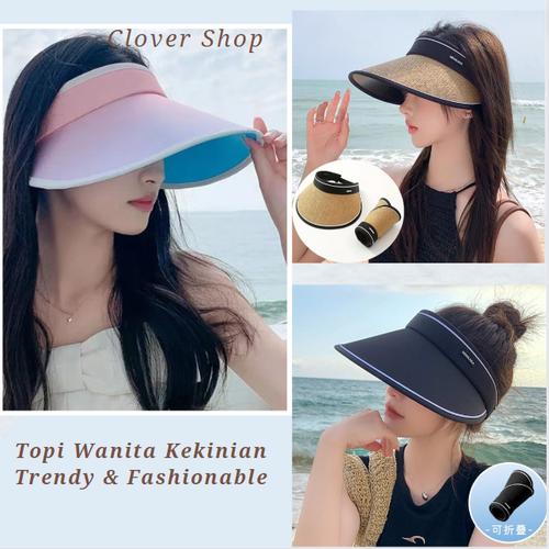 Promo Topi Pantai Anti UV Topi Pantai Wanita Dewasa Gaya Korea - Krem ...