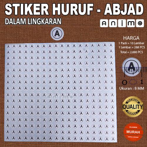 Jual STIKER BULAT HURUF - ABJAD - A, Hitam - Jakarta Utara - ANIMO ...