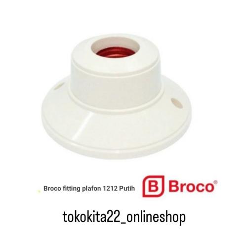 Jual BROCO FITTING PLAFON 1212 / FITTING LAMPU BULAT BROCO CREAM WHITE ...