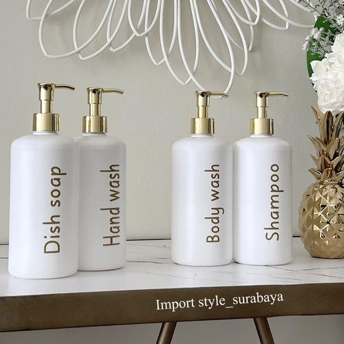 Jual Botol PUTIH DOFF TEBAL 500ml GOLD NATURAL luxury aesthetic bottle ...