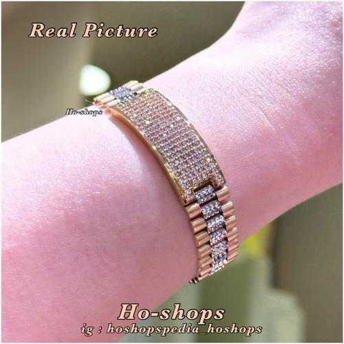 Jual Gelang Rolex Plat Rosegold & Whitegold Combinasi Warna 75% Asli ...