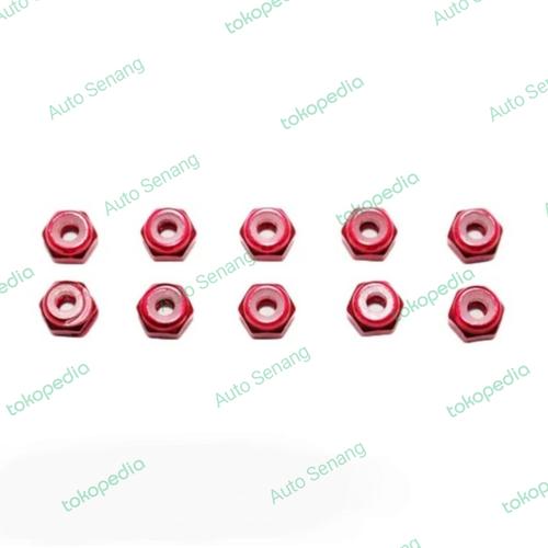 Jual Rep mur aluminium lock nut nylon 2MM kunci 4.5MM red 15493 Tamiya ...
