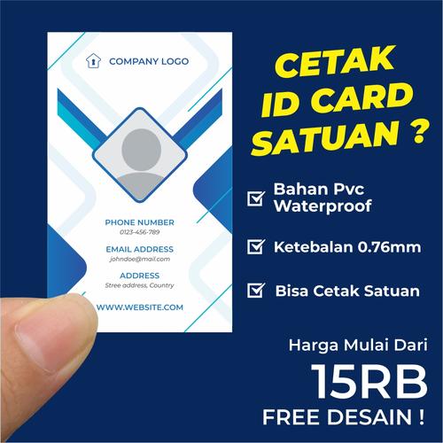 Jual Cetak Custom Id card PVC 2 Sisi / Custom ID CARD FREE DESAIN ...