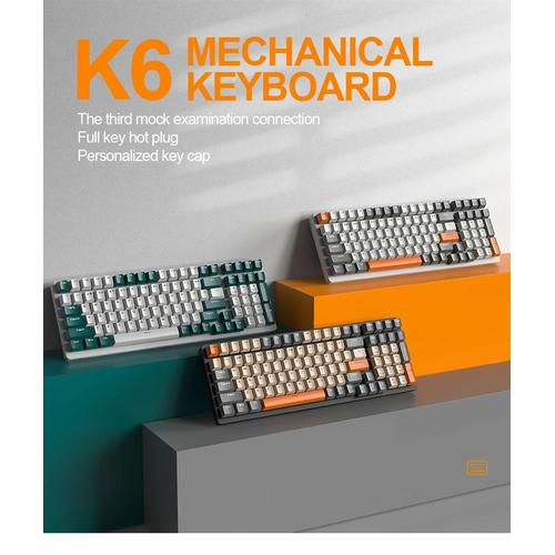 Jual K6 100-Key Wireless Mechanical Keyboard Gaming Bluetooth RGB 2 ...