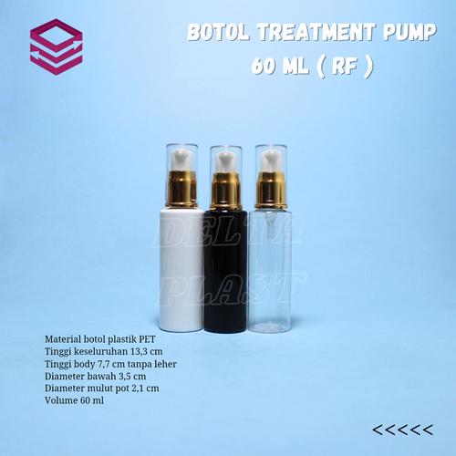 Jual Botol Pump Treatment 60 ML RF - Pump Almunium Gold FullCap - Putih ...