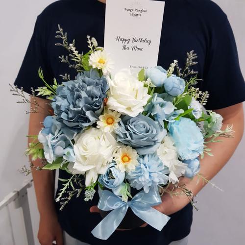 Jual Roundbox Mix Flower Bunga Artificial Bloombox Bunga Palsu Ukuran ...