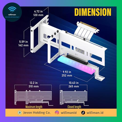Jual EZDIY Vertical GPU Mount ARGB PCIe Gen 4.0 VGA RTX Gen4 RGB ...