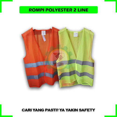 Jual Rompi Jaring Polyester Proyek Safety Vest Reflektif Orange Hijau - Kab. Malang - Yakin ...