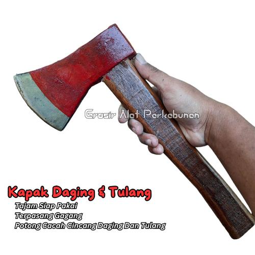 Jual Kampak Kapak Baja asli Cacah Tulang Daging Gagang kayu Siap Pakai ...