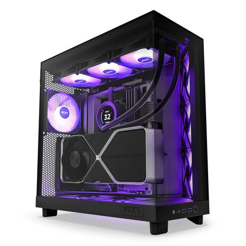 Promo NZXT H6 Flow RGB Black - Compact Dual-Chamber Mid-Tower Airflow ...