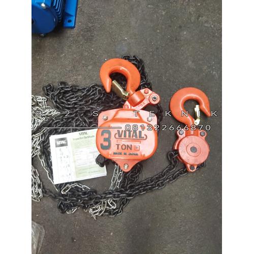 Jual Chain block vital 3 ton x 5 meter katrol manual original japan ...